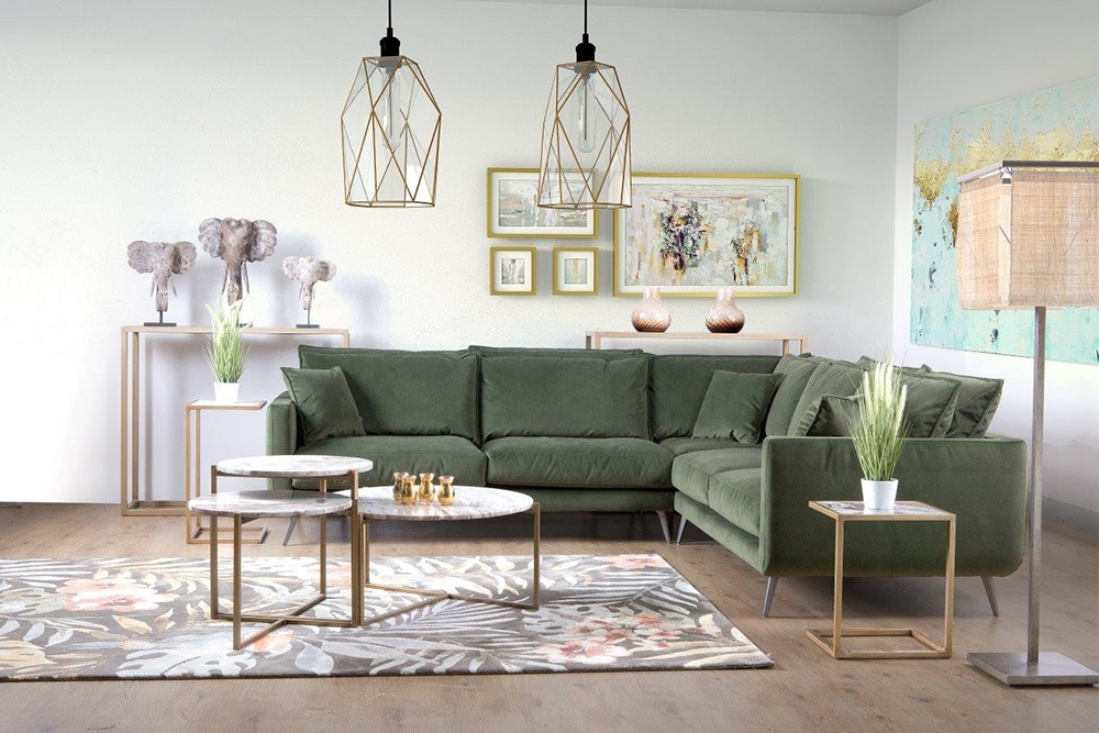 Hoekbank Suus groen - Pure Wood